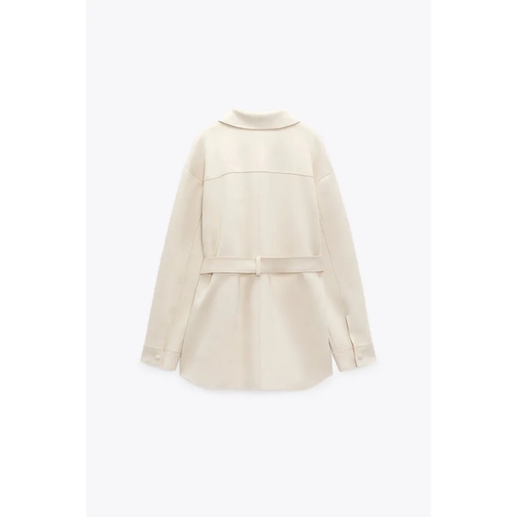 Zara | Jackets & Coats | Zara Belted Faux Suede Shirt Jacket | Poshmark